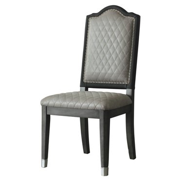 ACME Fabiola Side Chair (Set of 2) in Fabric and Stainless Steel ...