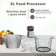 Food Processor, Electric Meat Grinder Food Chopper for Meats Veggie, 2 Speeds Setting,2 Bowl,3L ...