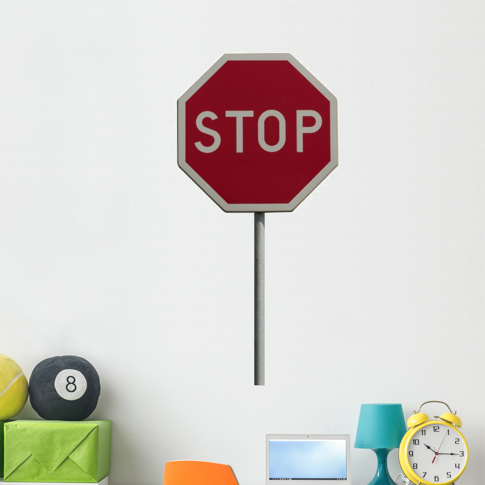 Stop Sign Wall Decal by Wallmonkeys Peel and Stick Graphic (48 in H x ...