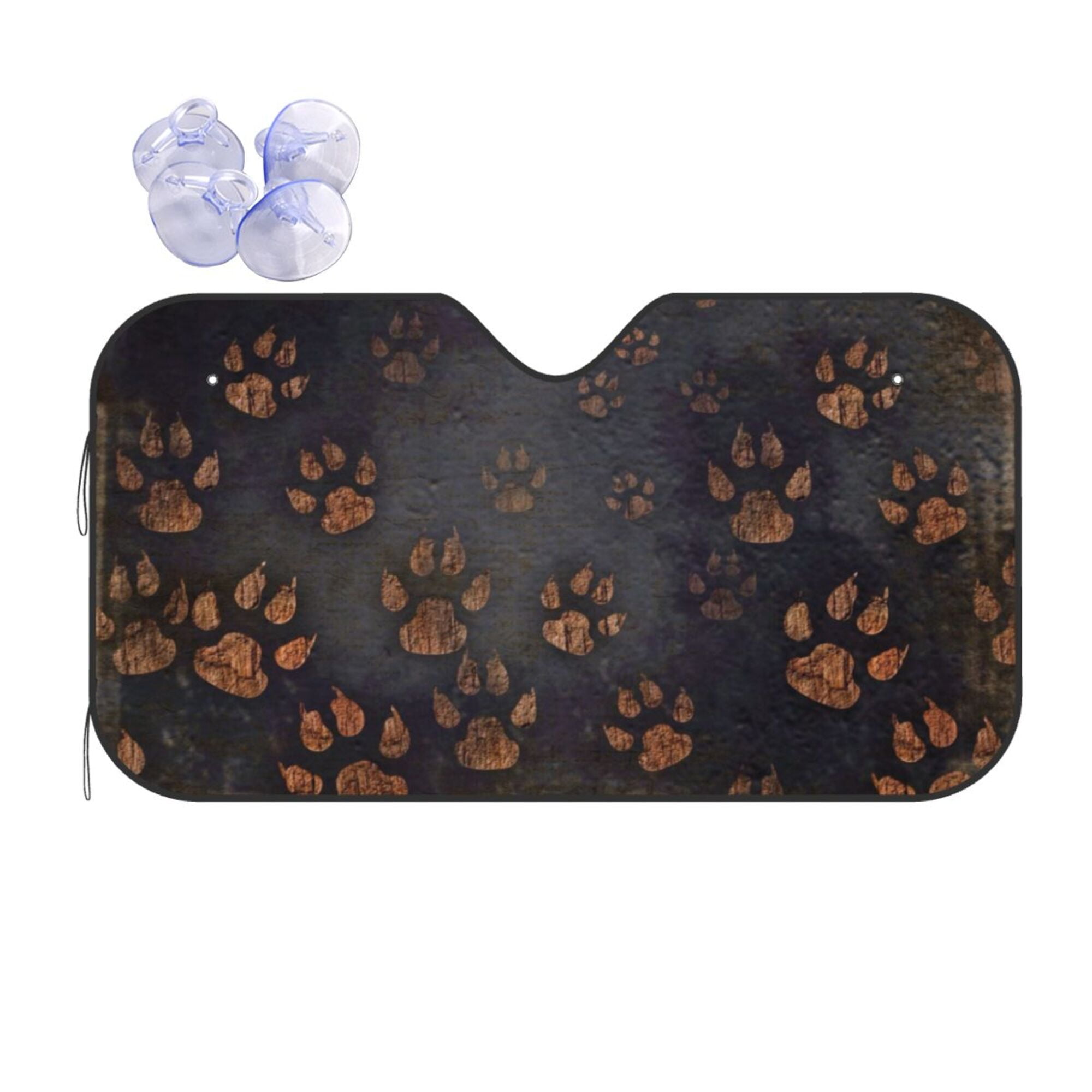 XMXY Car Sun Shade Windshield, Dog Paw Print Automotive Front Window ...