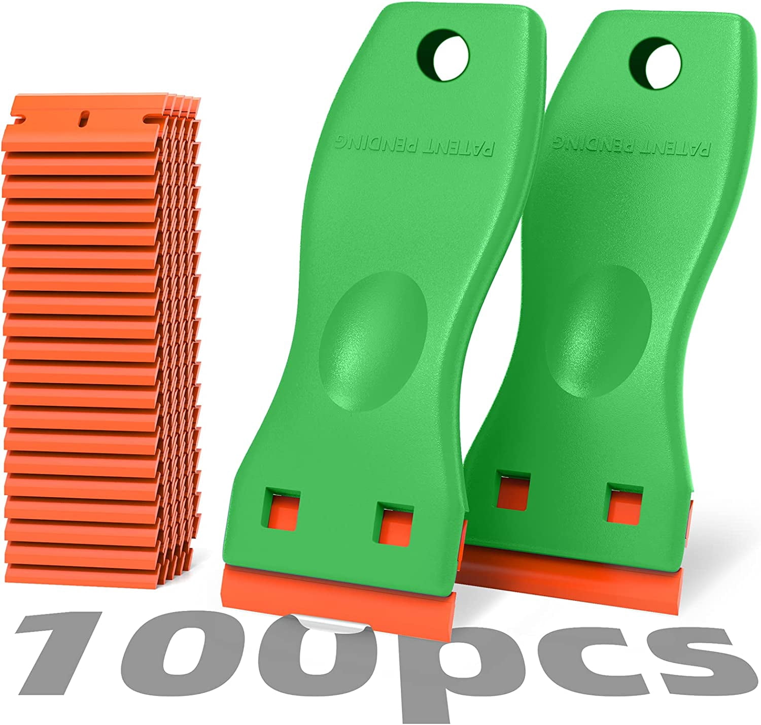 Plastic Razor Blades Scraper Tool - 2 Pack Wall Paint Remover with 100 ...