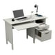 Inval Laminate Computer Desk with 2 Drawers and Open Storage, Washed ...