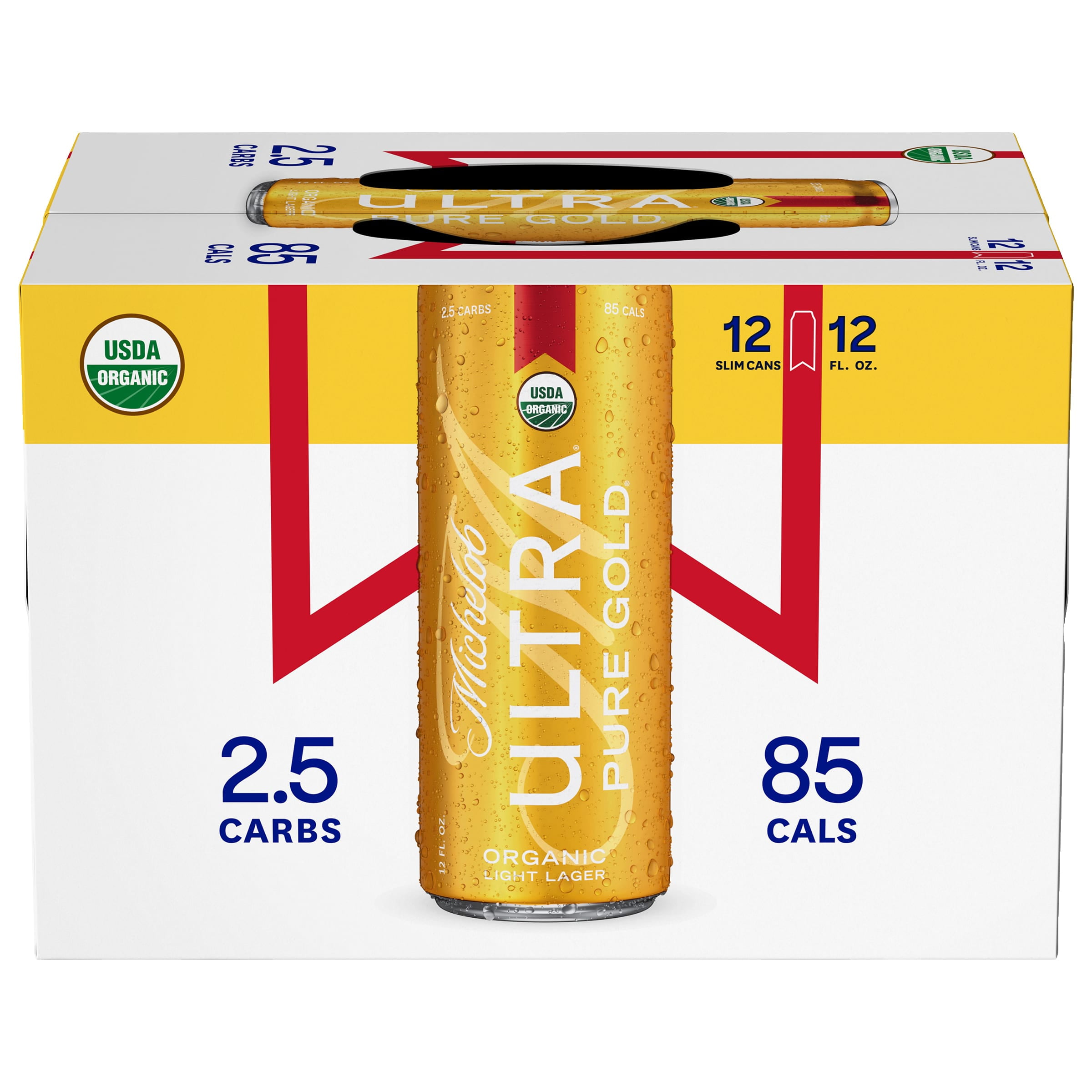 Michelob ULTRA Pure Gold Organic Light Lager, 12 Pack Beer, 12 FL OZ ...