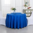 Blue Blue Round Table Cover With An Elegant Jacquard Pattern Adding A ...