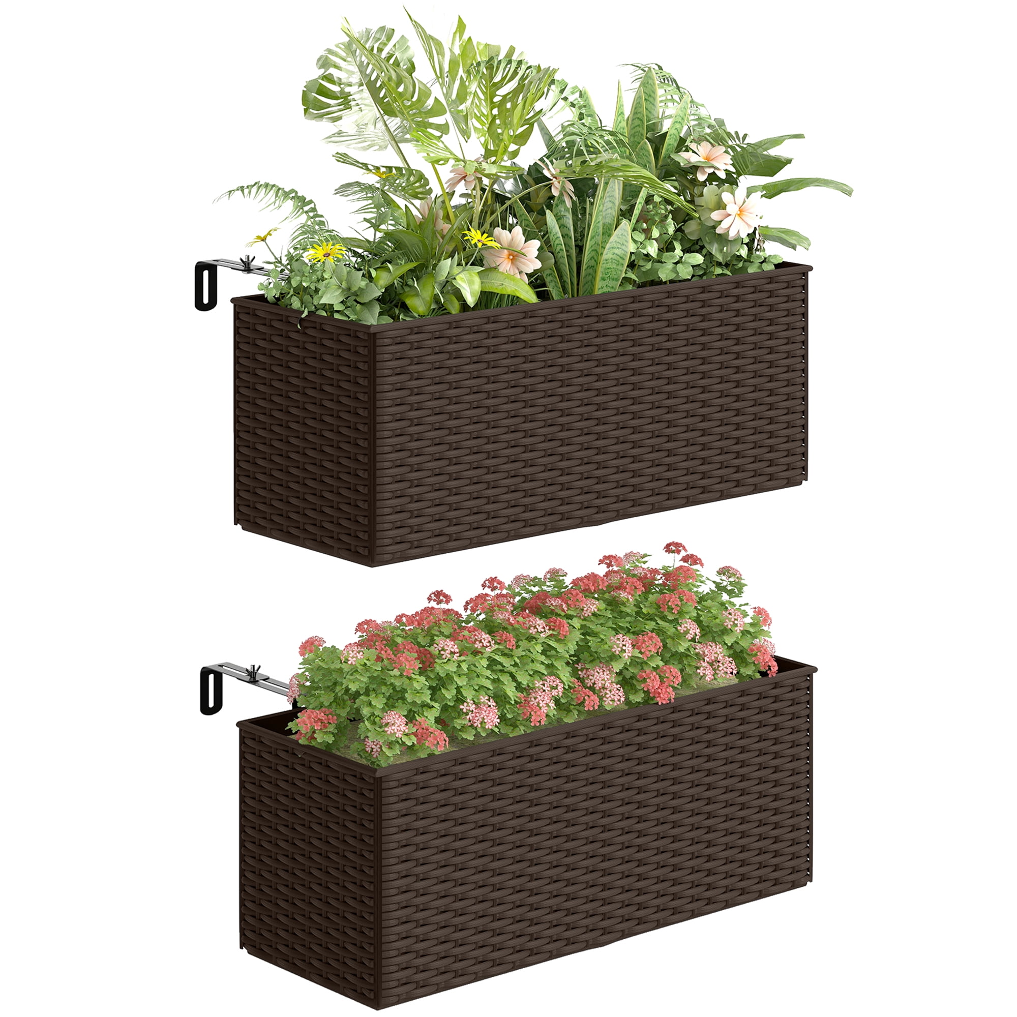 Click here for Outsunny 2 Pack 20 Inch Railing Planter Box  Hangi... prices