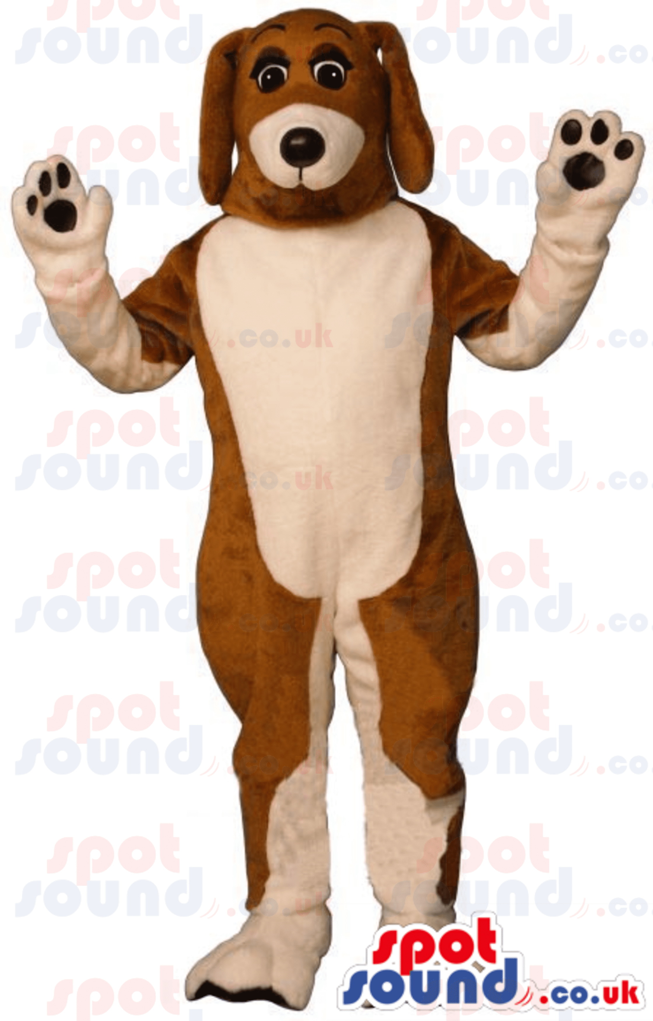 Brown And Beige Plain And Customizable Dog Animal SPOTSOUND Mascot ...