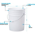Premium 5 Gallon Bucket with White Lid, HDPE, Natural, 6 Pack - Walmart.com