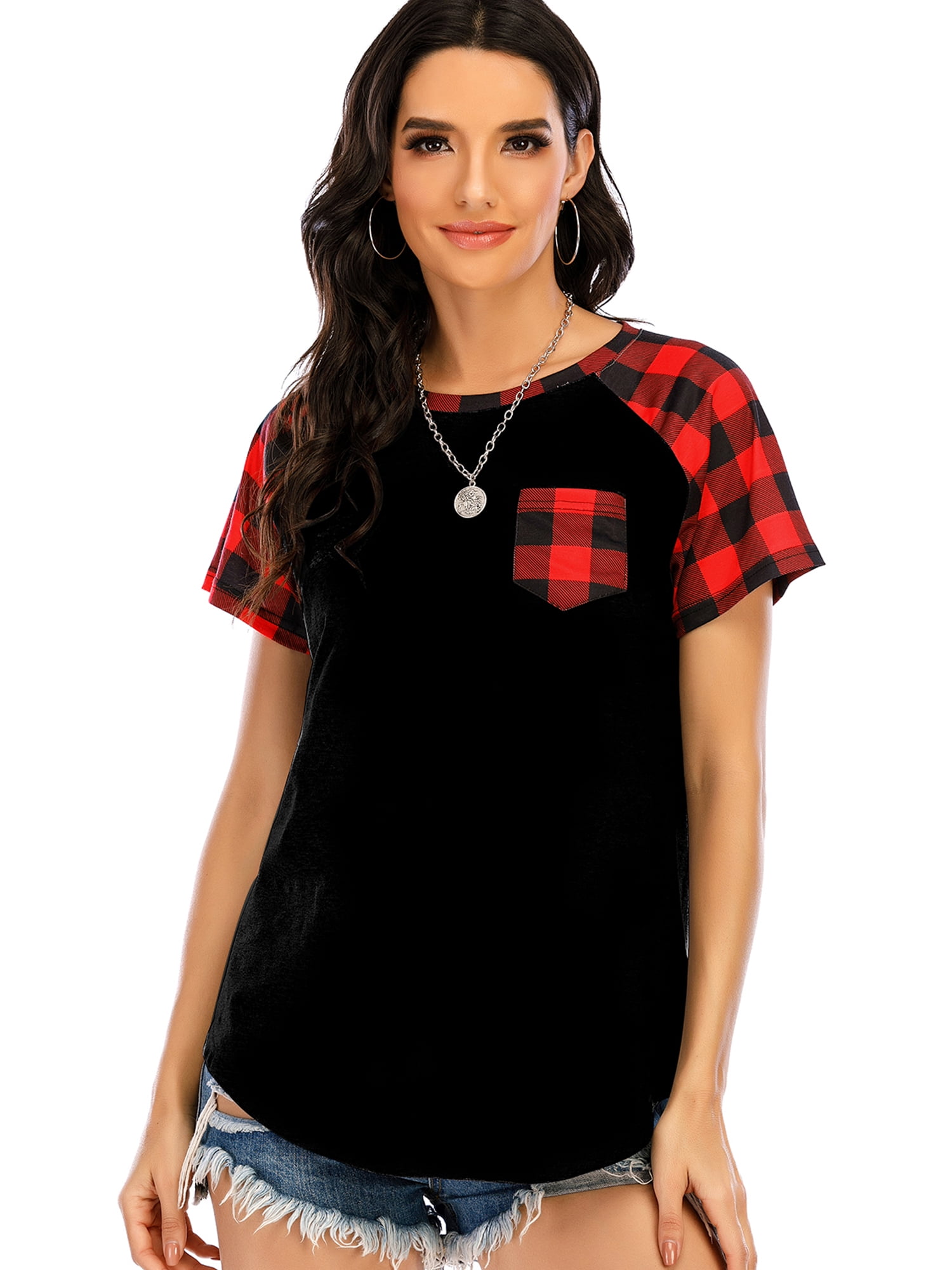 Women Casual T Shirt Blouse Fitness Workout Gym Casual Fit Active Top ...