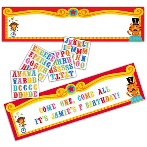 Fisher Price 1st Birthday Circus Personalized Giant Banner Kit (5.5ft ...