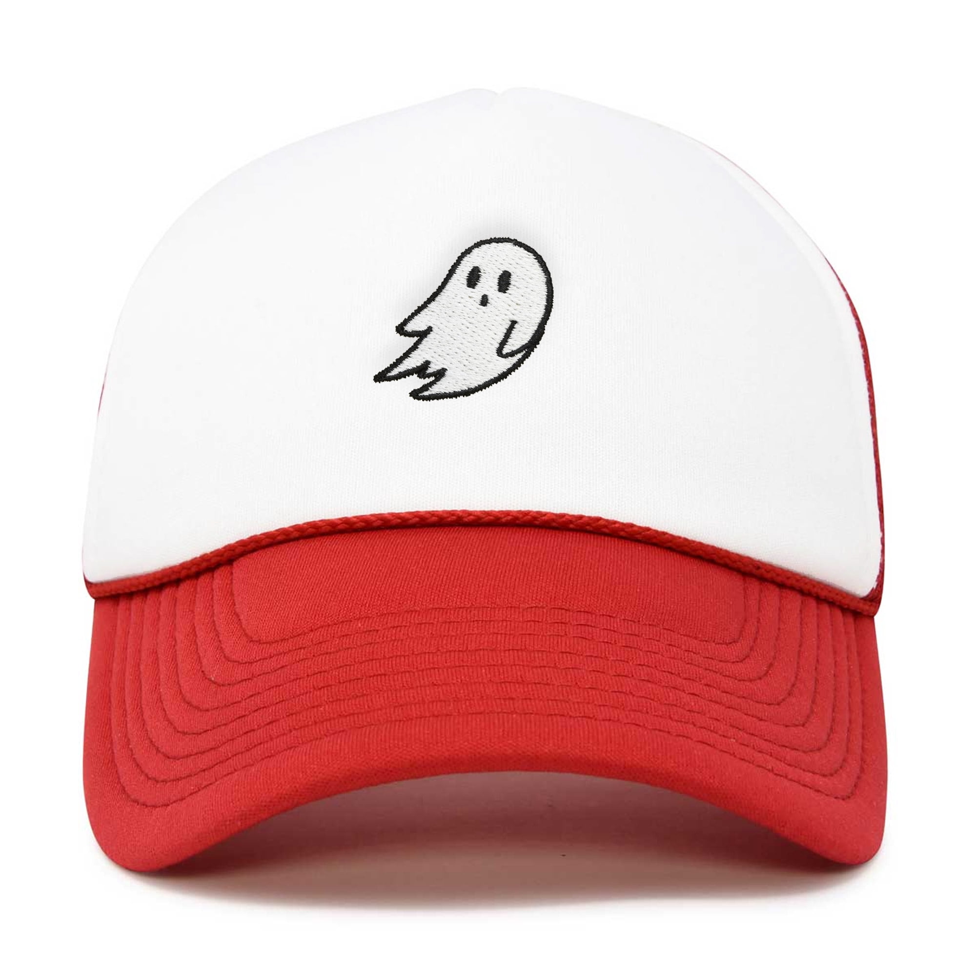 DALIX Ghost Embroidery Halloween Trucker Hat in Red White - Walmart.com