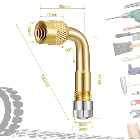 3 Pieces 90 Degree Bend Tire Valve Extension Adapter Brass Valve Stem ...
