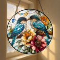 Bird Couple Window Hanging Decor, Stained Glass Style Fantasy Nature ...