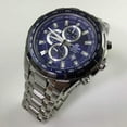 Casio Men's Edifice Chronograph Blue Dial Stainless Steel Sport Watch EF539D-2AV with Tachymeter ...