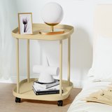 Villertech End Table with Wheels,Sofa Side Table,Modern Nightstand for ...