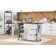 54.5" Farmhouse Kitchen Island with Power Outlet, Kitchen Storage ...