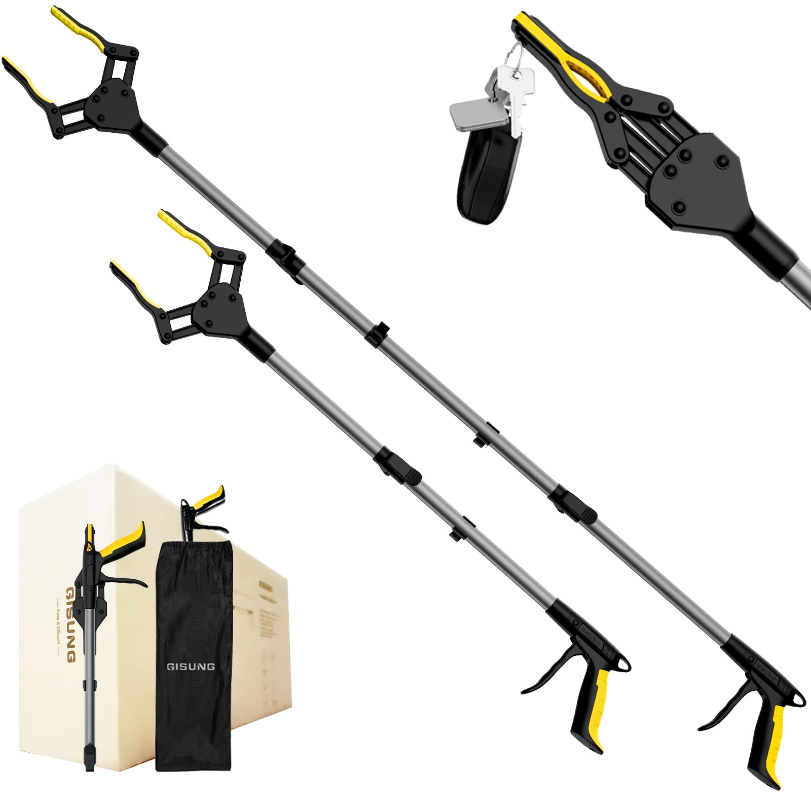 GISUNG 2-Pack 32" & 44" Grabber Reach Tool, Foldable Reacher and Pick ...