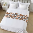 Bed Runner Mid Century Geometric Bedding Scarves Soft Decorative Bed ...