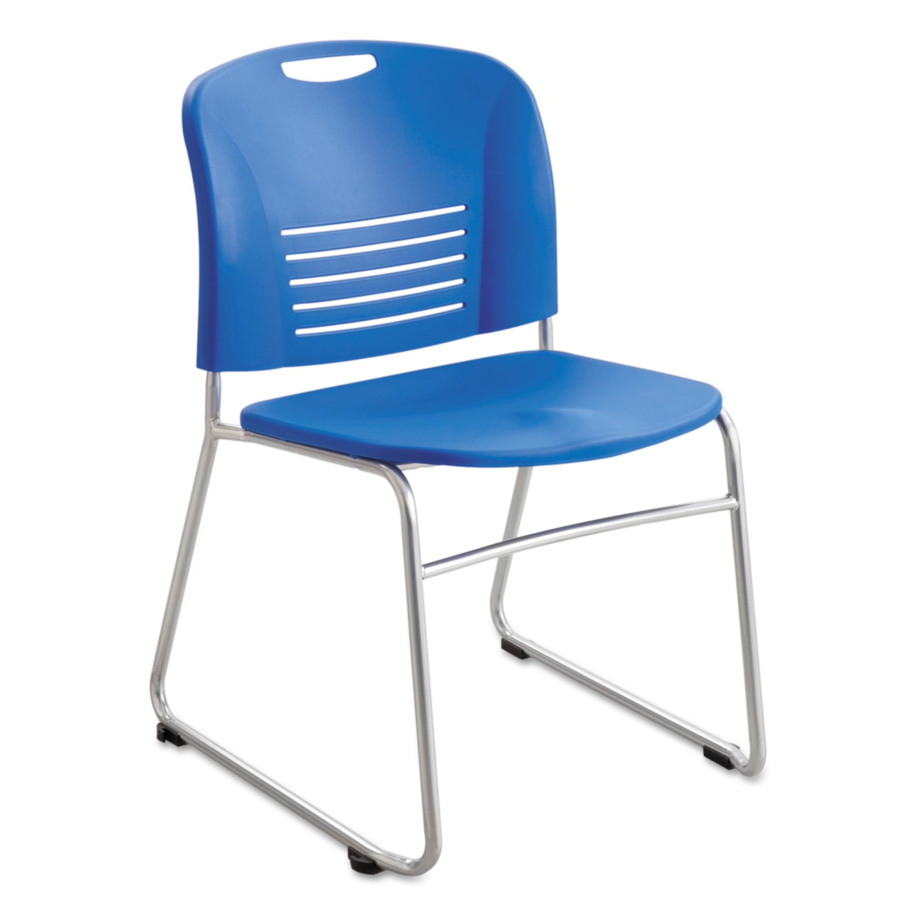Safco Vy Series Stack Chairs, Plastic Back/Seat, Sled Base, Blue, 2 ...