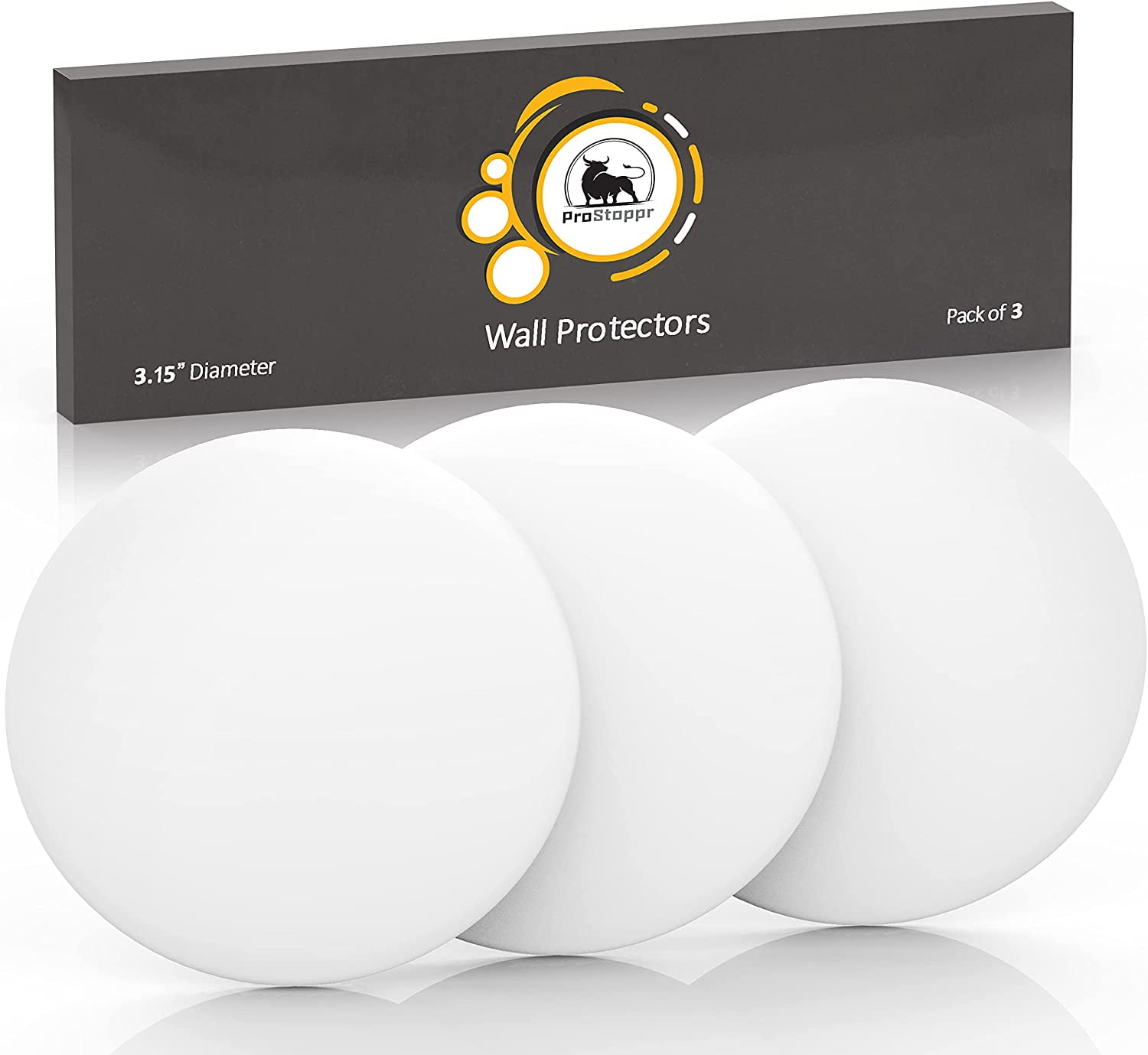 3.15" Wall Protector (3pcs) with Strong 3M Adhesive - Quiet and Shock ...