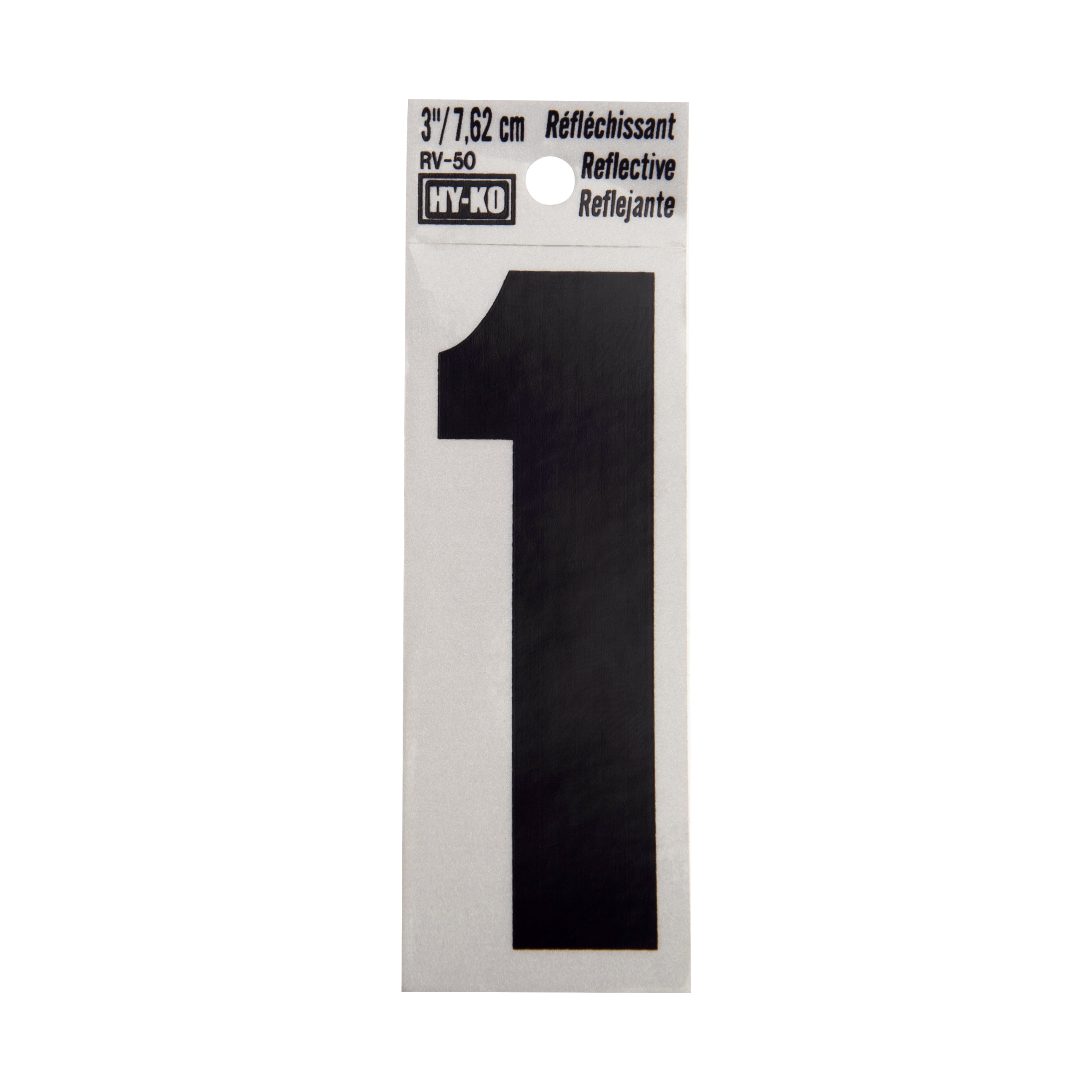 Hy-Ko 3" Reflective Vinyl Self-Adhesive Sticker Number 1 - Walmart.com