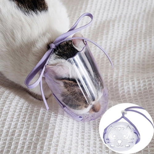 Cheers.US Cat Muzzle Set Transparent Breathable Dog Muzzles Mouth Guard ...