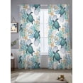 Coastal Ocean Sheer Curtains 84 inches Long 2 Panels Set Classic Sea ...