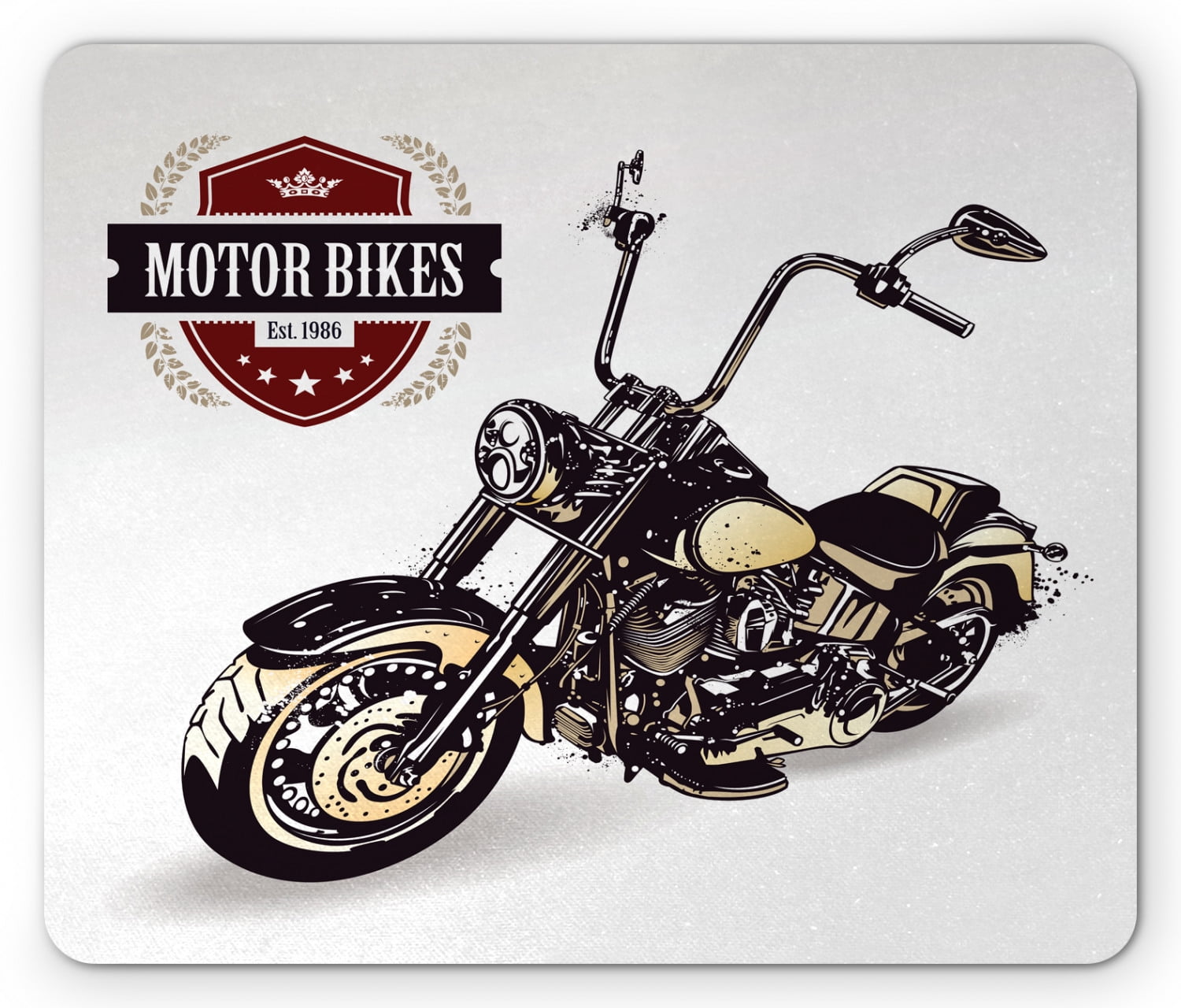 Motorcycle Mouse Pad, Chopper Customized Motorcycle with Club Insignia ...