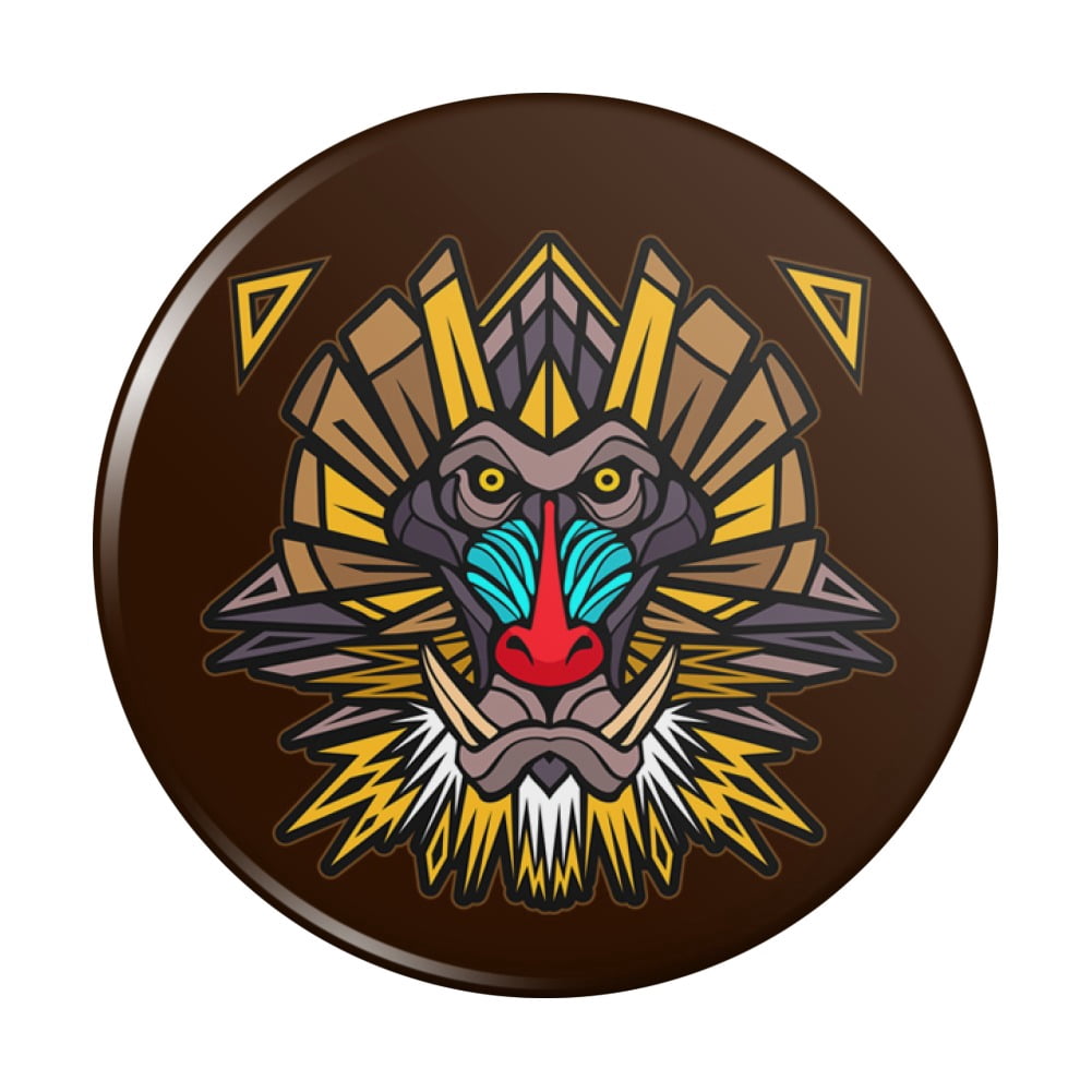 Mandrill Baboon Face Monkey Primate Kitchen Refrigerator Locker Button ...