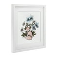 Gentle Fox with Flowers White Framed Print Under Glass, design by ...
