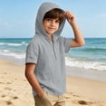 BCSIOAOI Boys Shirts,Cotton Short Sleeve Half Button Hooded Casual ...