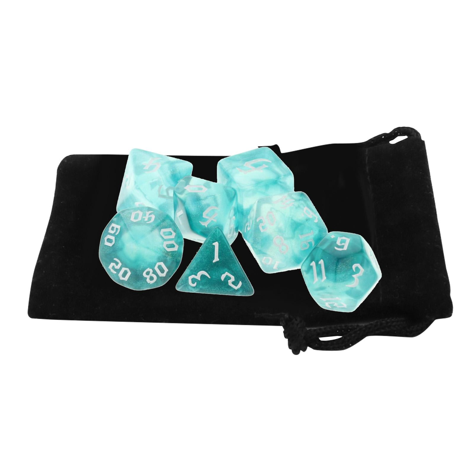 Set of 7 Polyhedral Dices Set D4-D20 Bar Toys with Pouch for Role ...