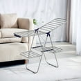 Foldable 2-Level Clothes Drying Rack with Adjustable Height Wings, 33 ...