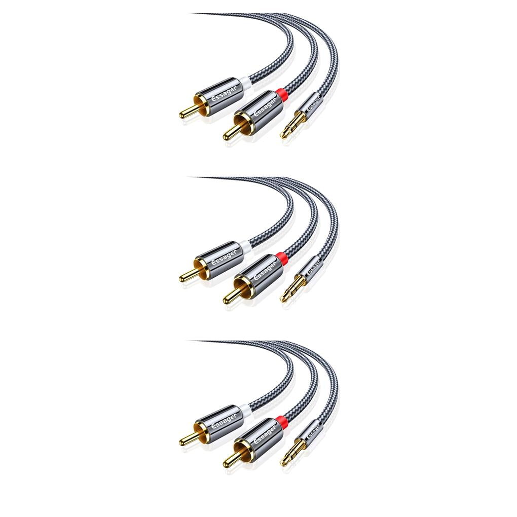 Cateissary RCA Cable de Audio Jack 3,5 a 2 RCA 0,5 metros 1 metro 2 ...