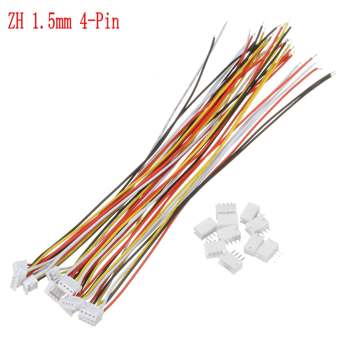 10 Sets Mini Micro JST 1.5mm ZH 4-Pin Connector Plug With Wires Cables ...