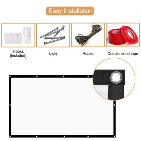 100 inch Foldable Portable Projector Projection Screen Cloth; Screen ...