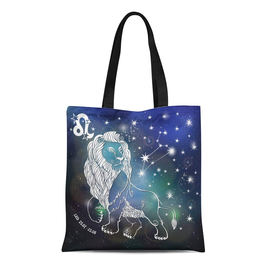 ASHLEIGH Canvas Tote Bag Leo Zodiac Sign Lion Horoscope Constellation ...