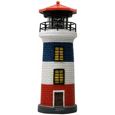 Solar Powered Lighthouse LED Solar Lighthouse LED Beaco n Rotating ...