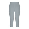Ankola Trendy Capri Leggings for Women Solid Color High Waisted Yoga ...
