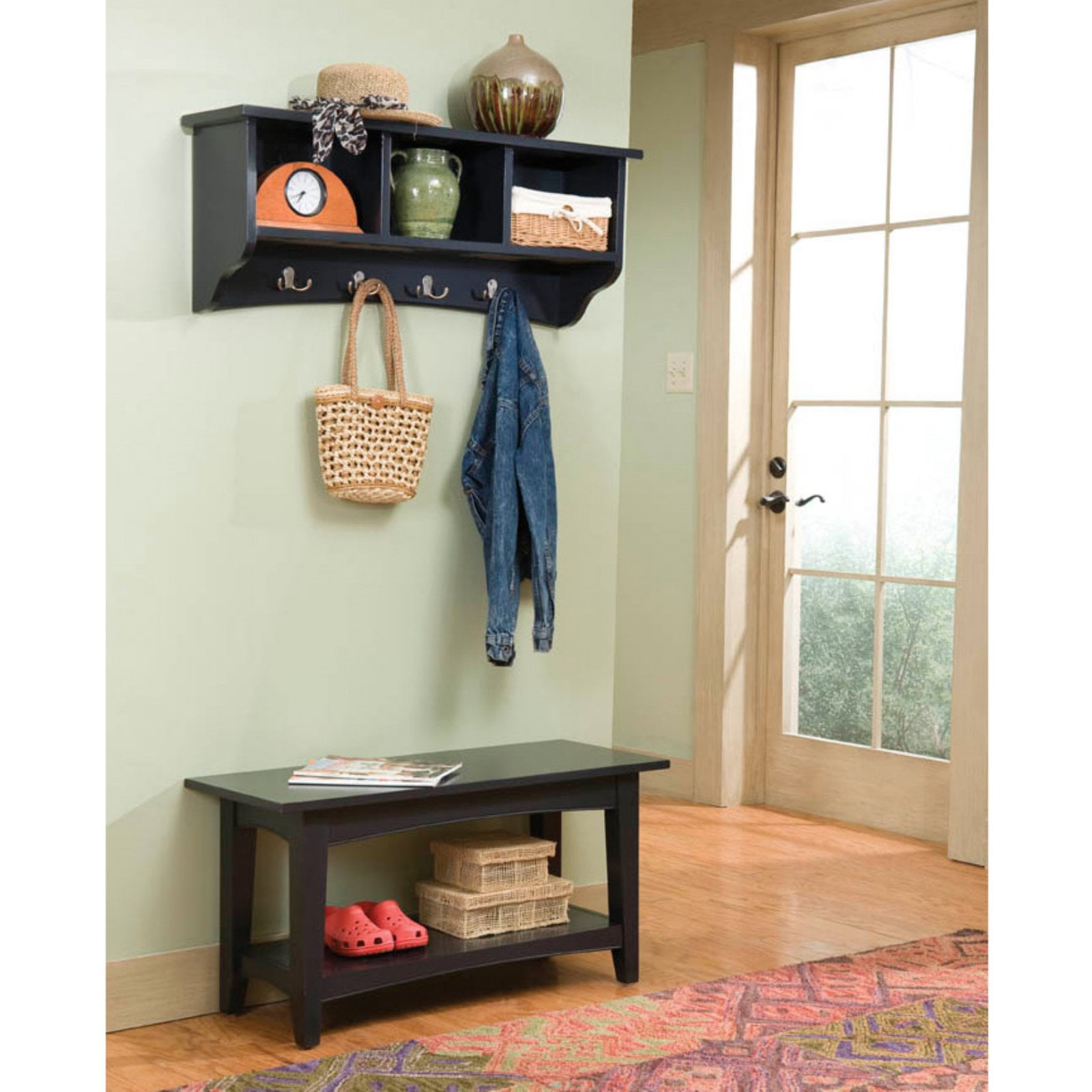 Alaterra Shaker Cottage Bench and Coat Rack Set - Walmart.com