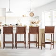 Dycanpo 26” Bar Stools Set of 4, Faux Leather Woven for Home Kitchen ...