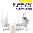 Dish Drying Rack & Cutlery Holder 2 Piece Set - Compact Sink-Fitting ...