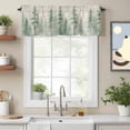 Curtain Valance for Windows, Watercolor Green Tree Retro Linen Kitchen ...
