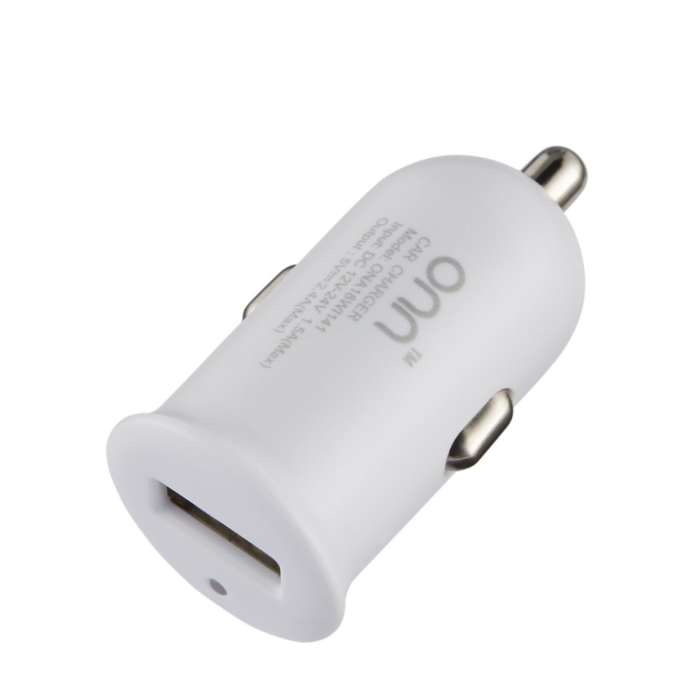 onn. 2.4A USB Type-A Car Charger Port, White - Walmart.com - Walmart.com