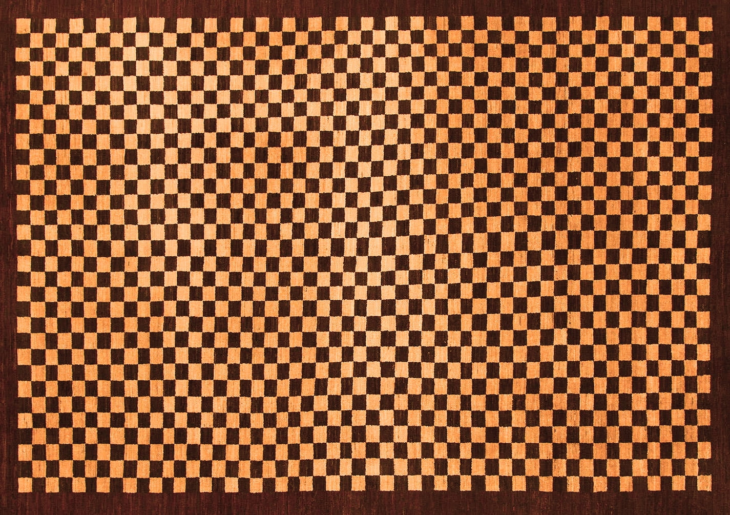 Ahgly Company Indoor Rectangle Checkered Orange Modern Area Rugs, 2' x ...