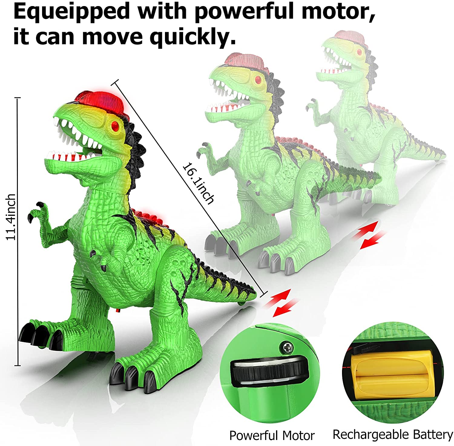 Allaugh Kids Remote Control RC T Rex Dinosaur Electronic Educational ...