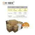 CH-BOX 50 Pack 4x4x2'' Small Corrugated Box Mailers, Kraft Cardboard ...