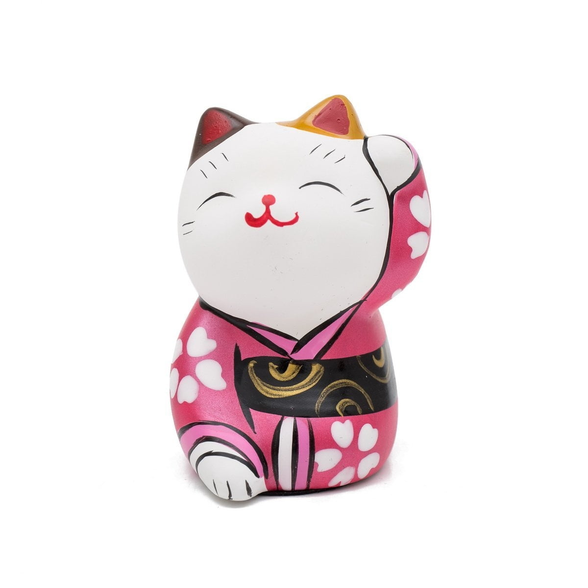 THY COLLECTIBLES Hand Painted Feng Shui Mini Maneki Neko Lucky Cat Red ...