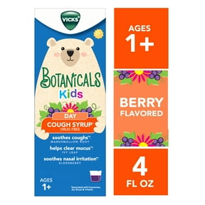 Vicks Botanicals Kids Cough Syrup Liquid, Daytime Cough Medicine for ...