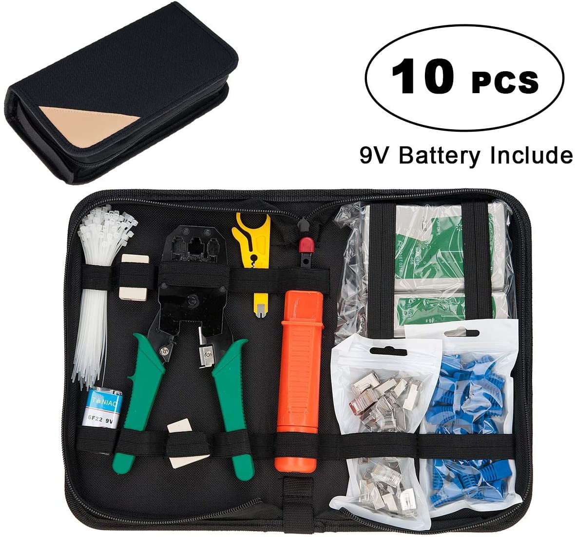 Covvy 11 In 1 Professional Portable Ethernet Network Computer Maintenance Repair Tool Kit Set