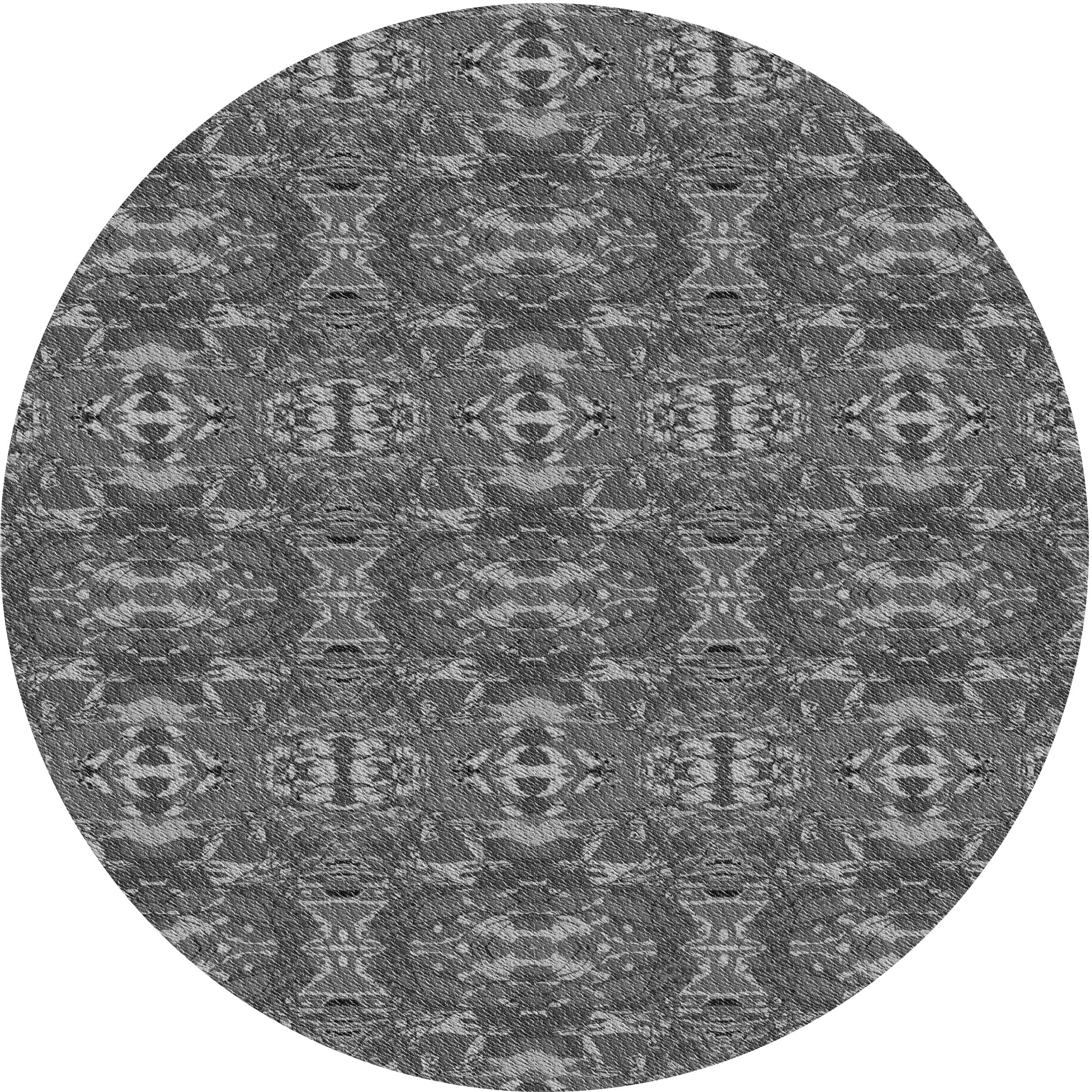 Ahgly Company Indoor Round Patterned Gray Wolf Gray Area Rugs, 8' Round ...